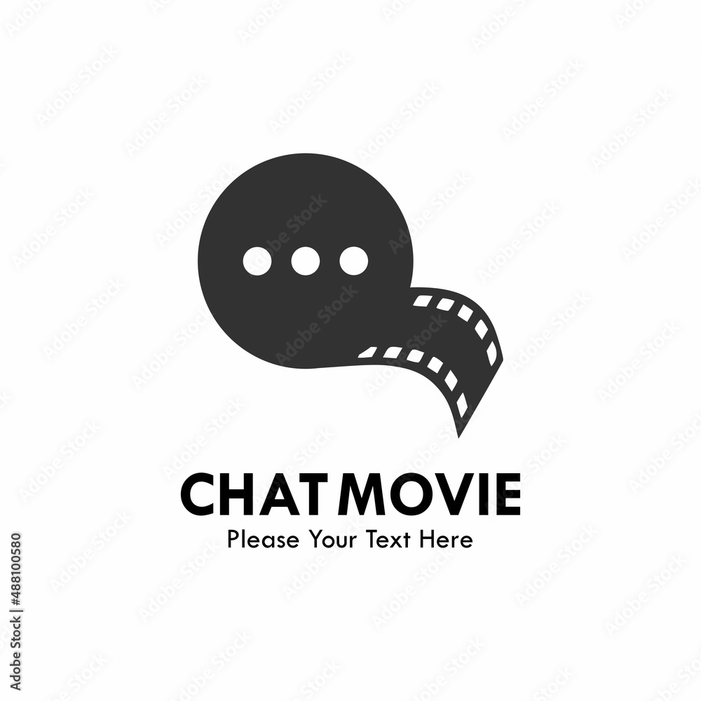 Chat movie logo template illustration Stock Vector | Adobe Stock