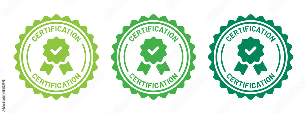 Certification badge icon set. Approved or certified icon vector ...