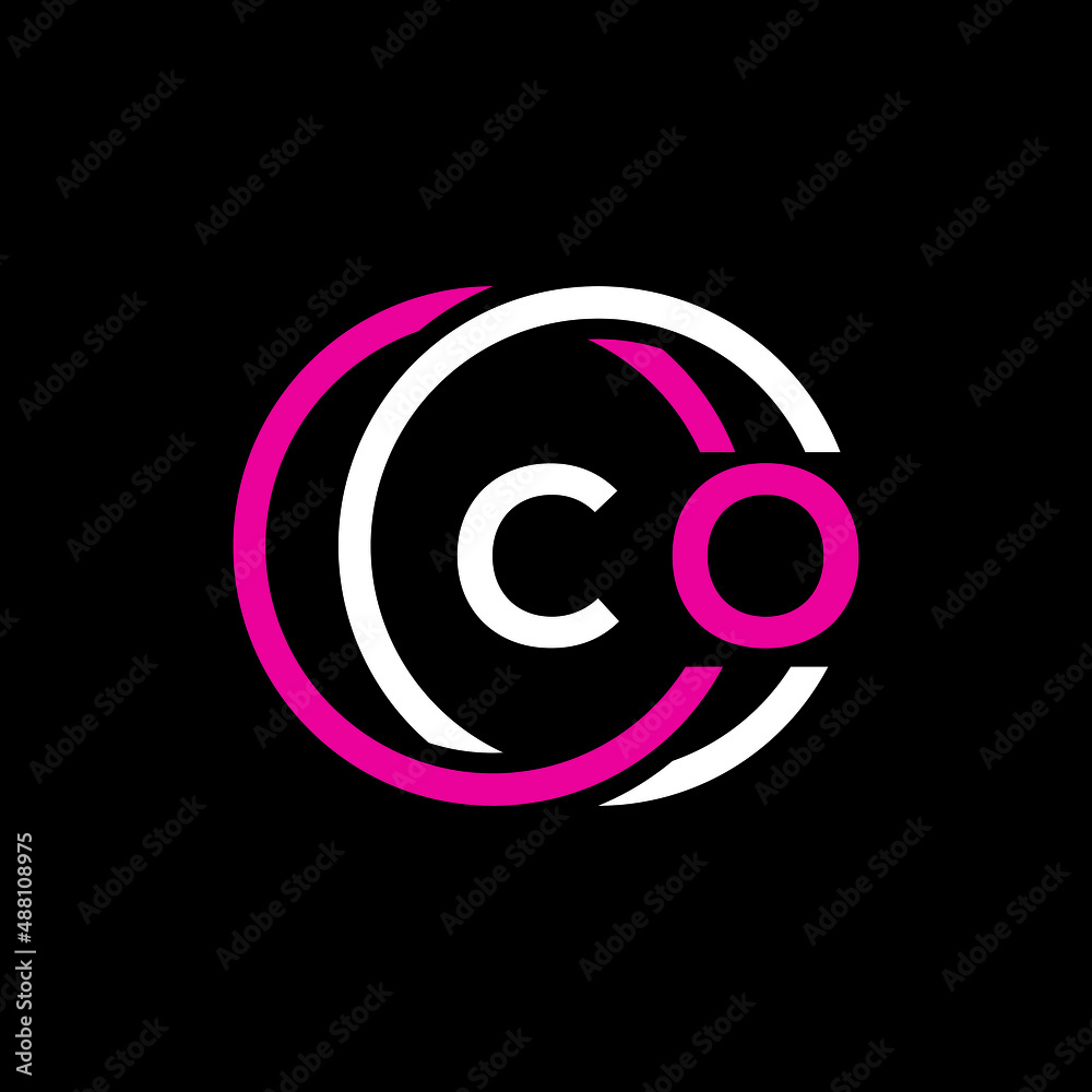 CO logo monogram isolated on circle element design template, CO letter ...