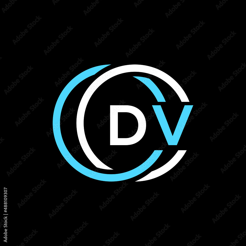 DV logo monogram isolated on circle element design template, DV letter ...