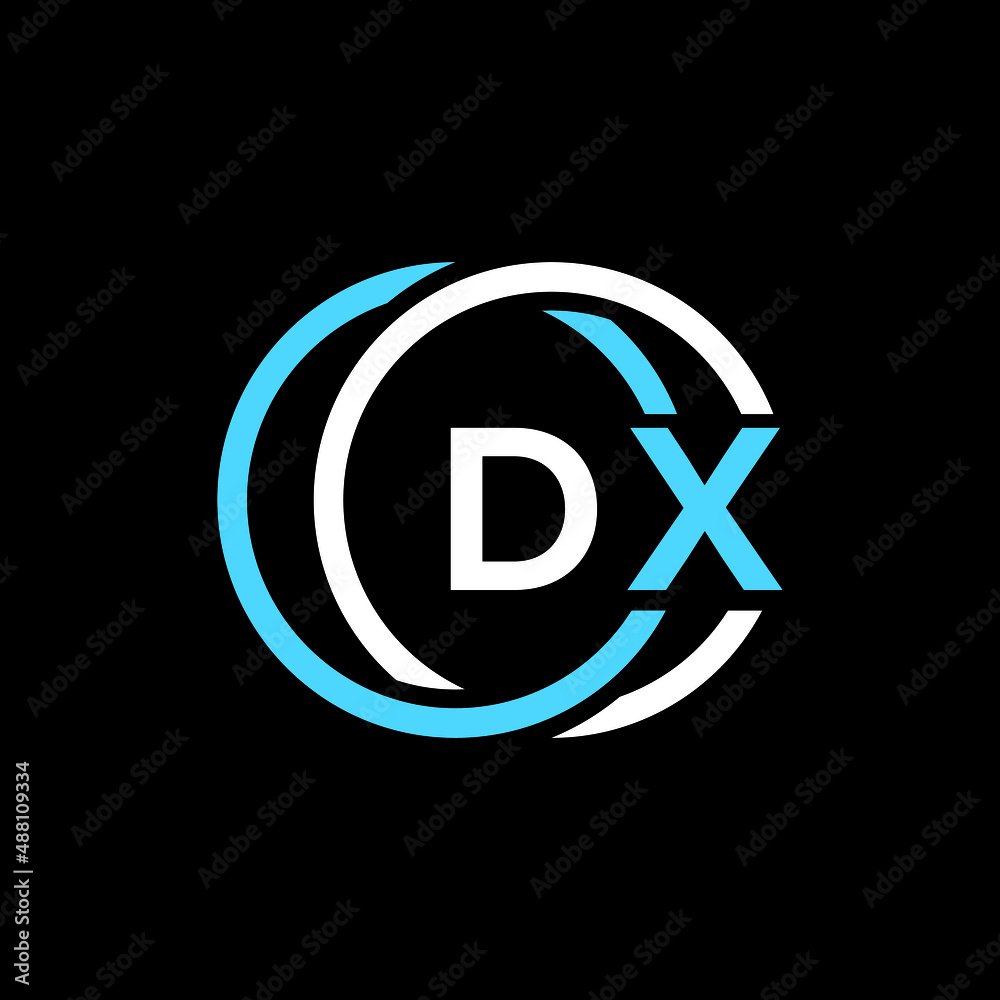 DX logo monogram isolated on circle element design template, DX letter ...