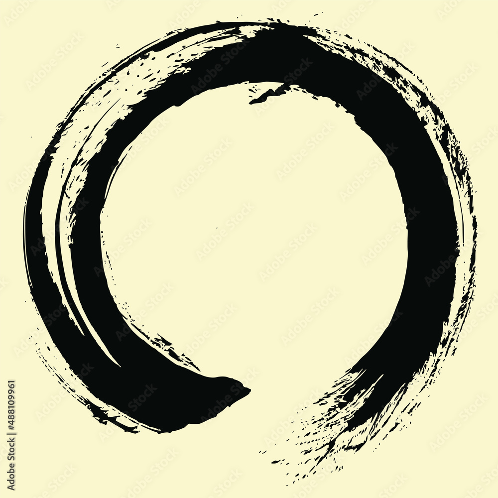 Zen Circle Brush Enso Ink Japan Japanese Traditional Art Vector ...