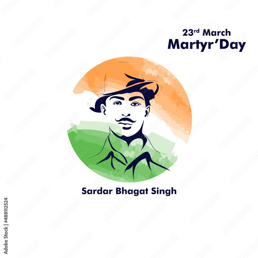 Vetor de Indian Freedom Fighter Sardar Bhagat Singh Vector Art do Stock ...