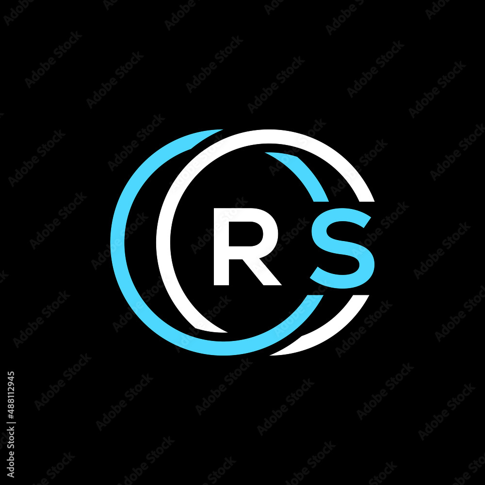 RS logo monogram isolated on circle element design template, RS letter ...