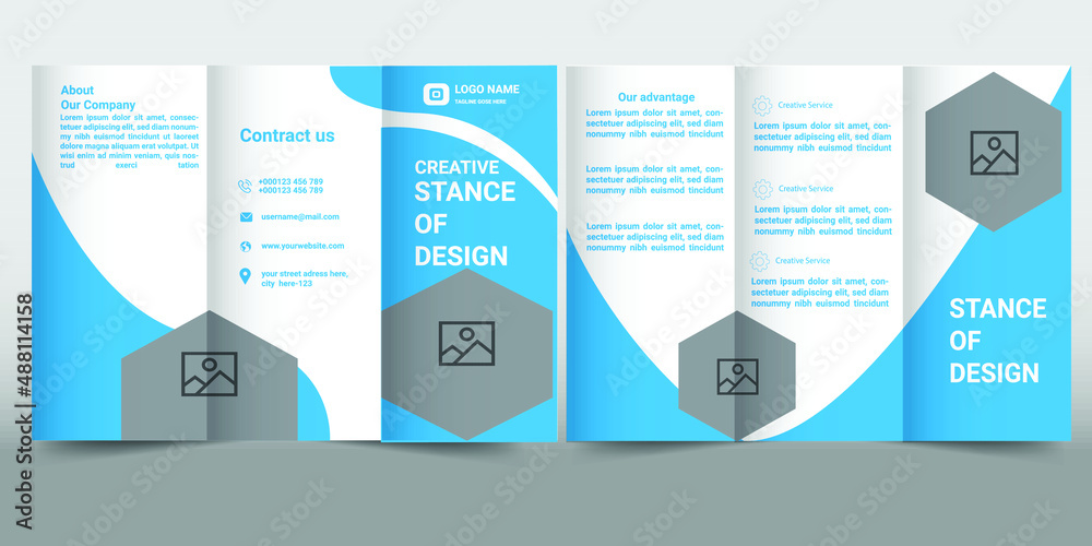Tri-fold brochure design.corporate business template for tri-fold flyer ...