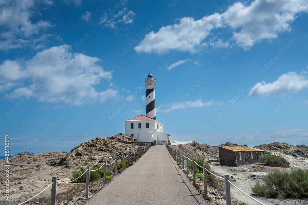 Favaritx lighthouse, in Cape of Favaritx, municipality of Mahon ...