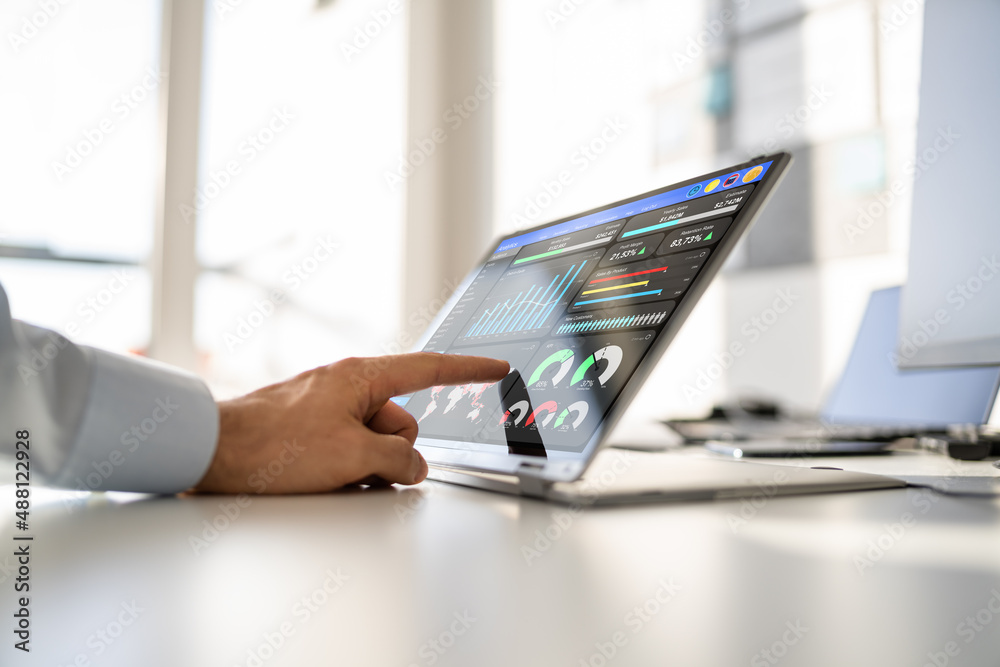 Kpi Data Analyst Dashboard Information Technology Stock Photo Adobe