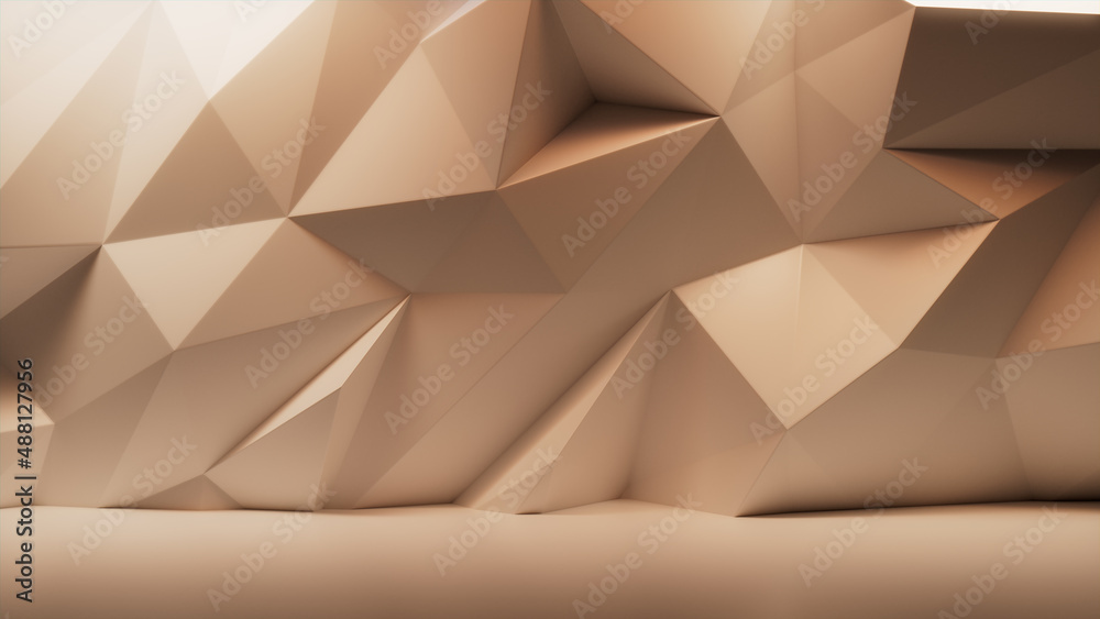 Futuristic Product Stage with Beige 3D Wall. Premium Architectural ...