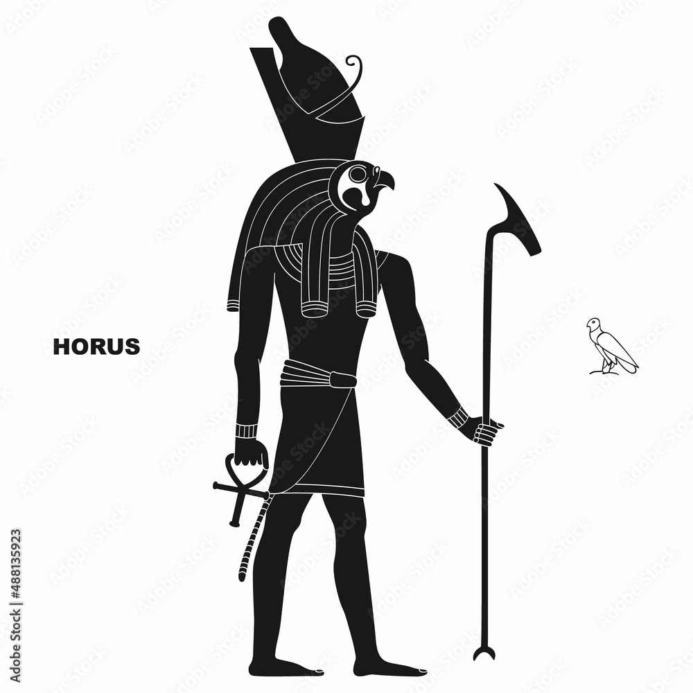 vector image with ancient Egyptian deity Horus for your project Stock ...