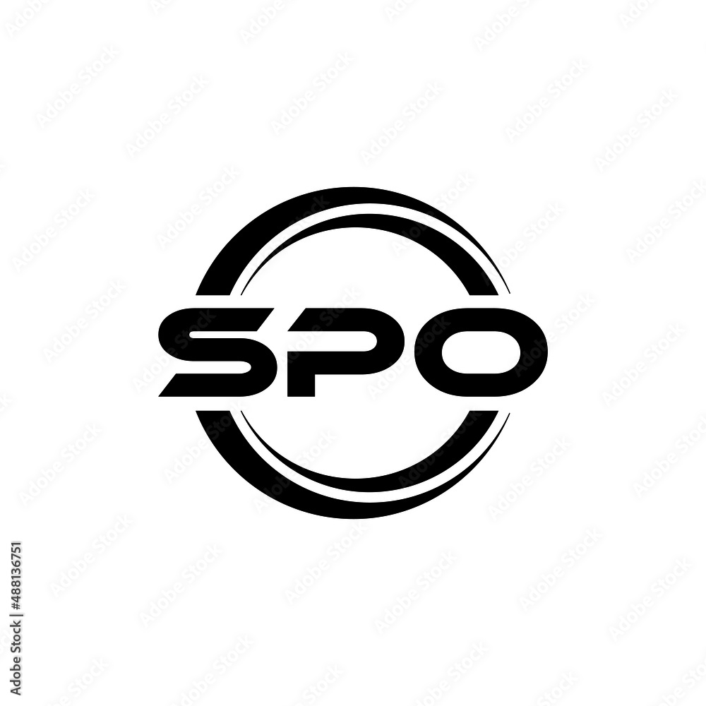SPO letter logo design with white background in illustrator, vector ...
