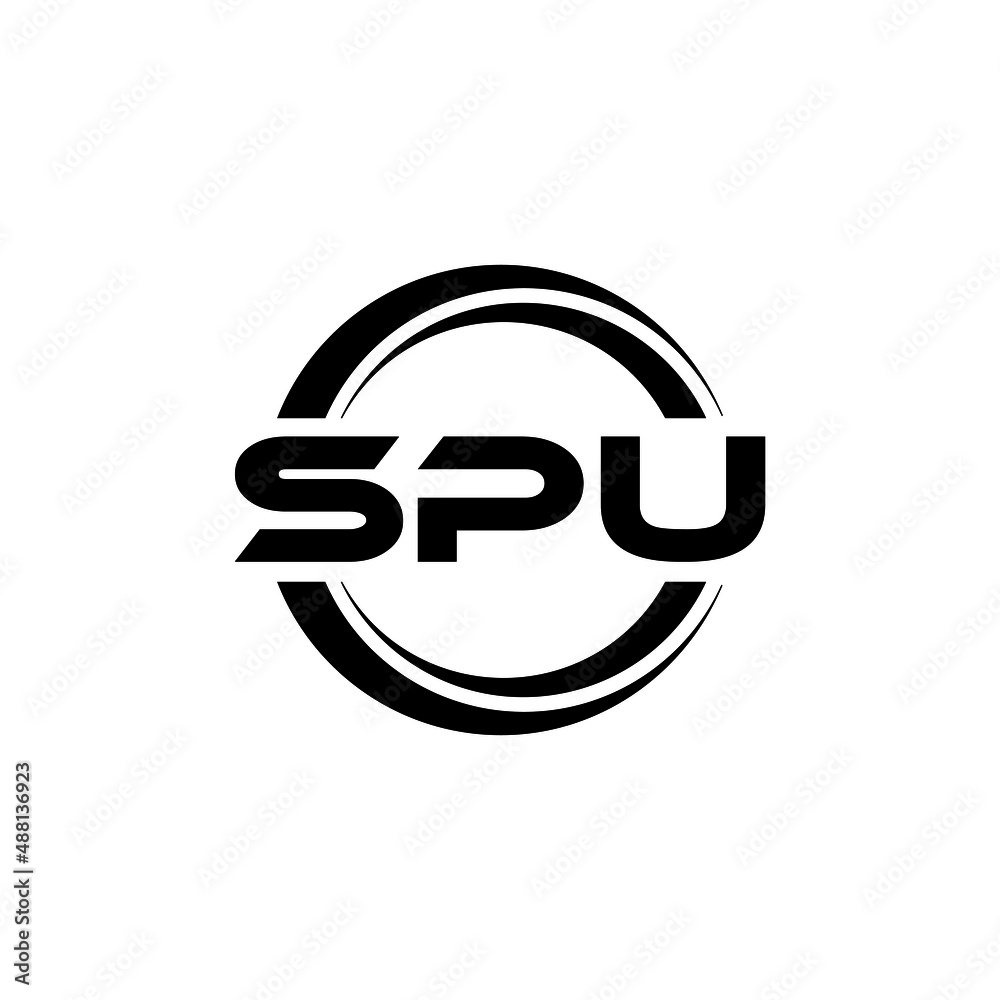 SPU letter logo design with white background in illustrator, vector ...