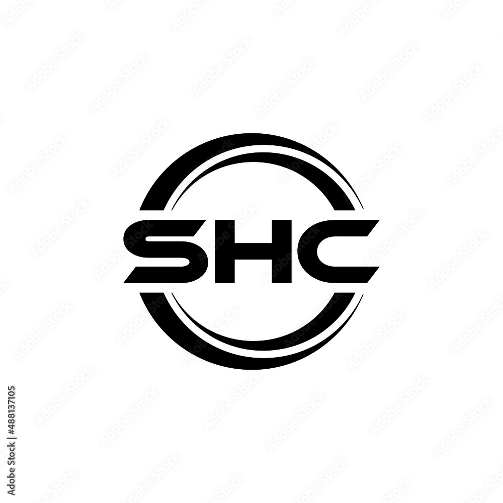 SHC letter logo design with white background in illustrator, vector ...