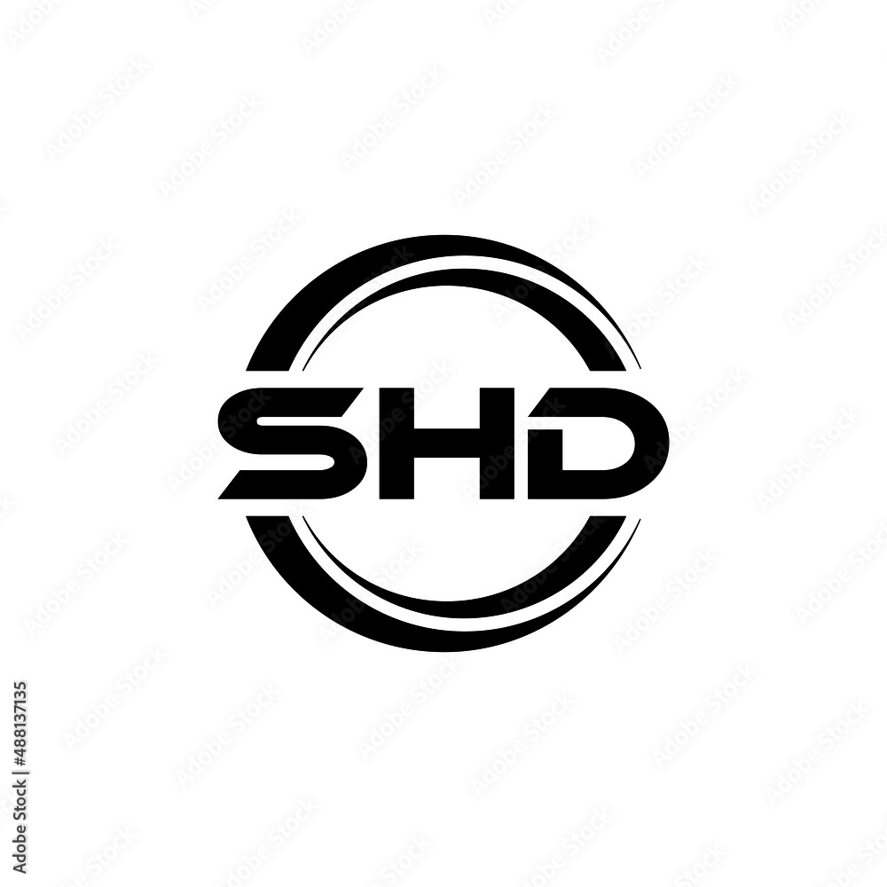 SHD letter logo design with white background in illustrator, vector ...