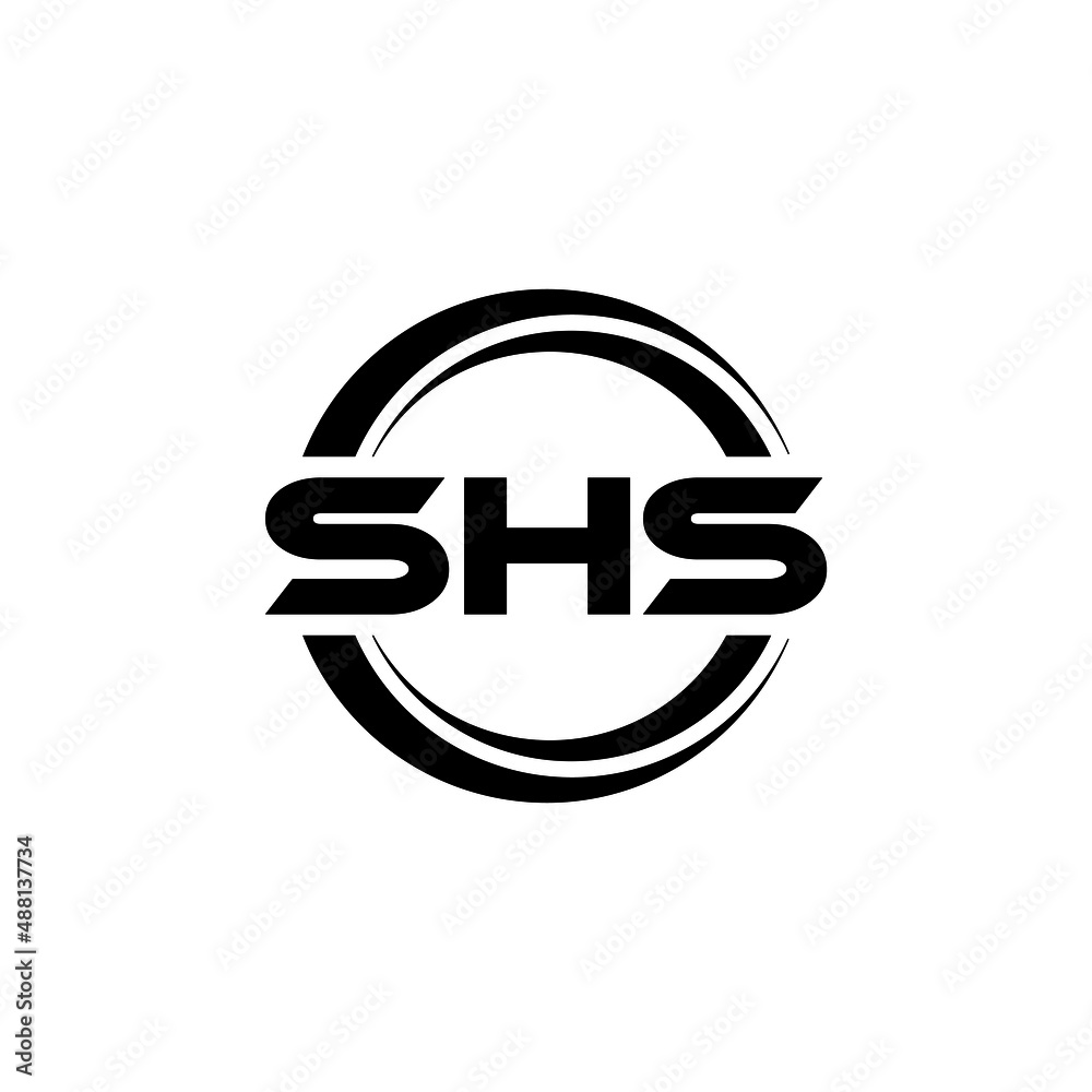 SHS letter logo design with white background in illustrator, vector ...