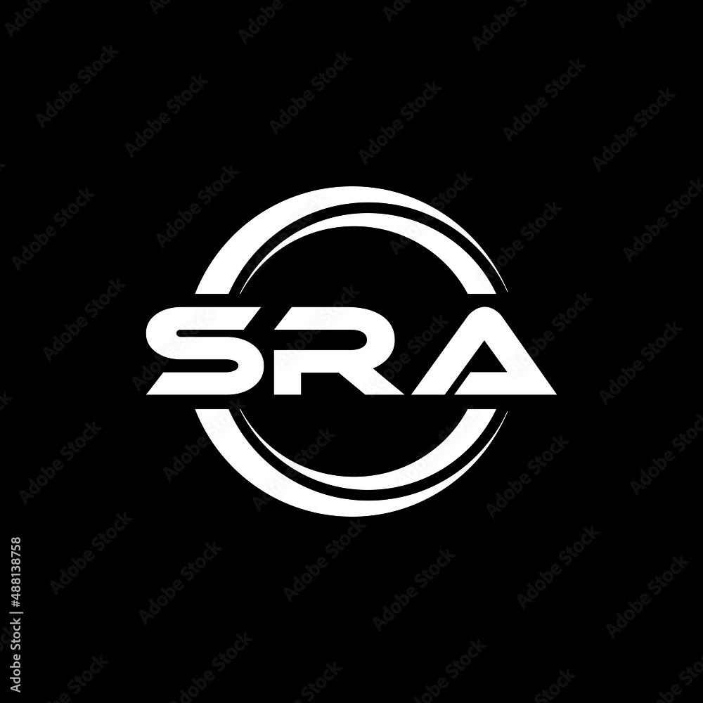 SRA letter logo design with black background in illustrator, vector ...
