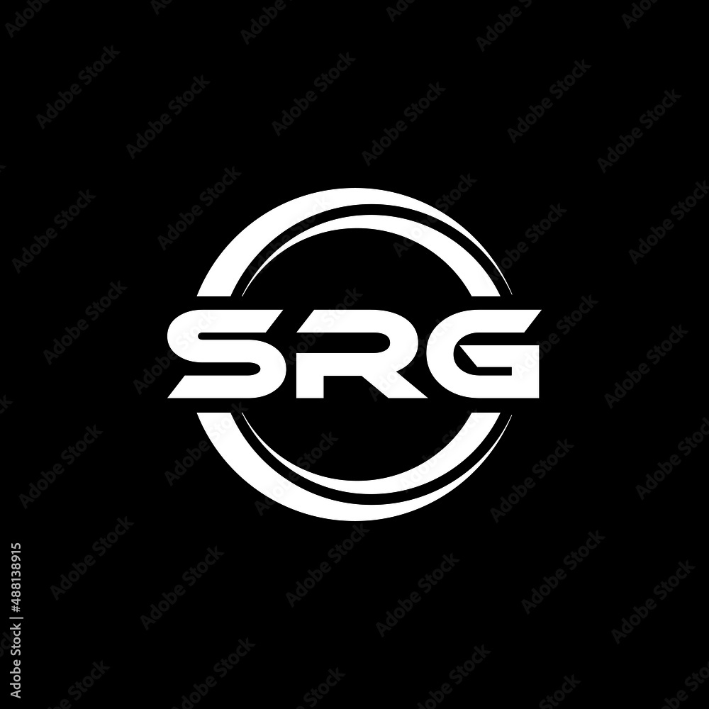 Vecteur Stock SRG letter logo design with black background in ...