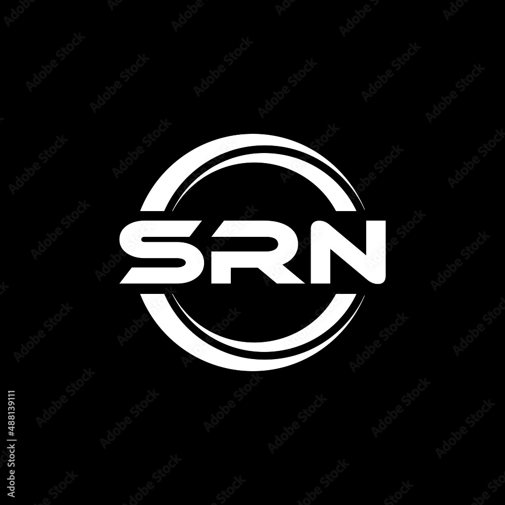 Vettoriale Stock SRN letter logo design with black background in ...
