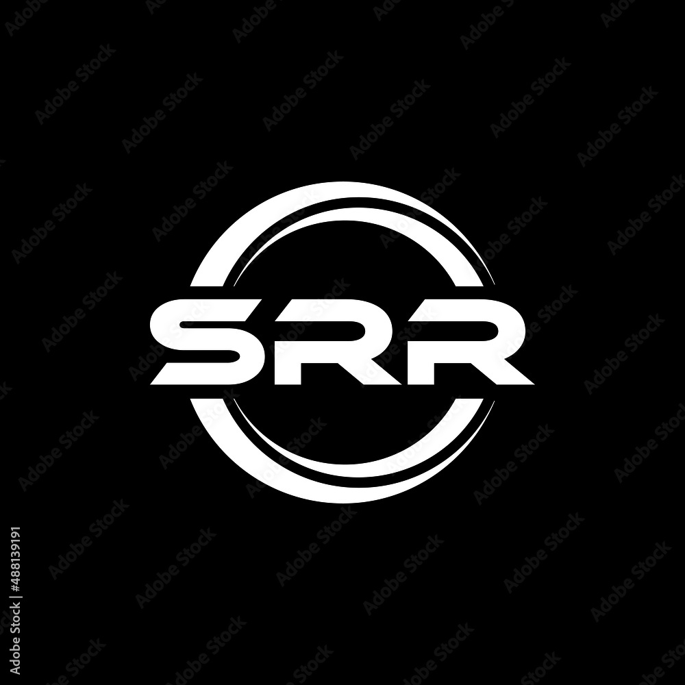 SRR letter logo design with black background in illustrator, vector ...