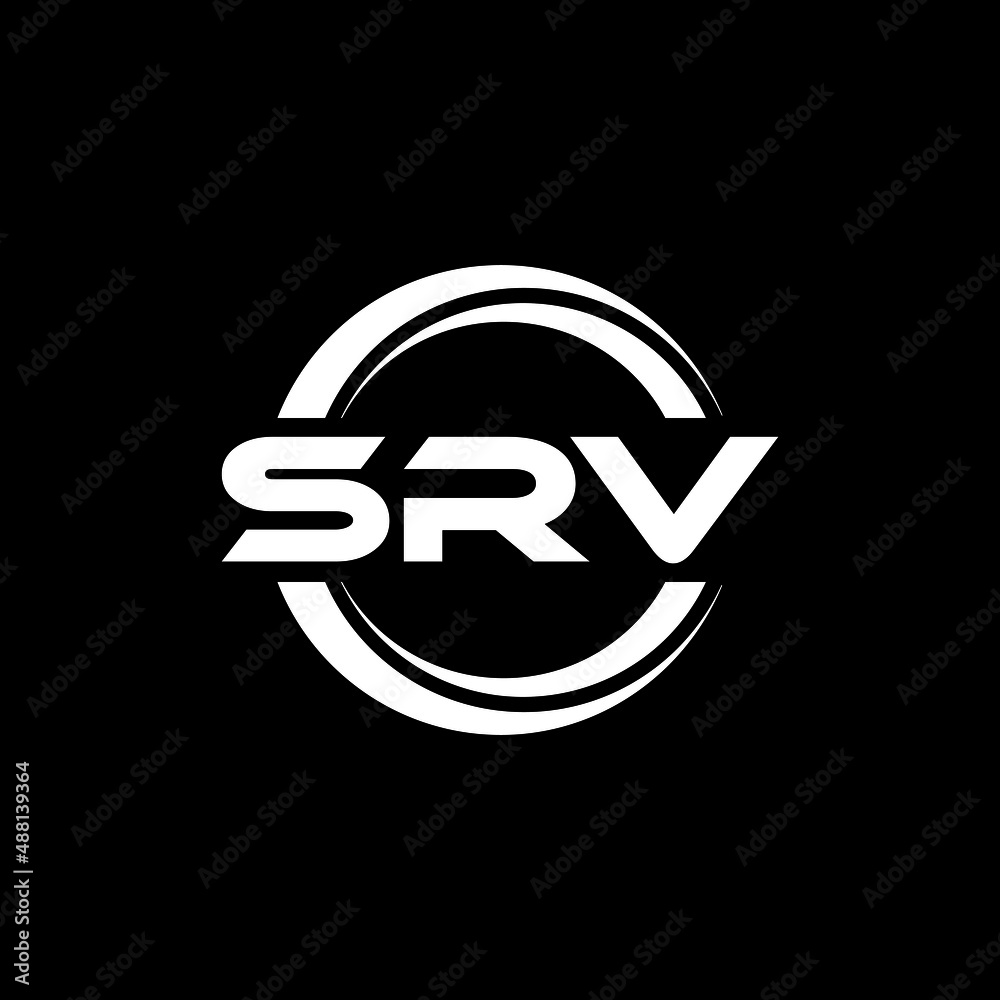 SRV letter logo design with black background in illustrator, vector ...