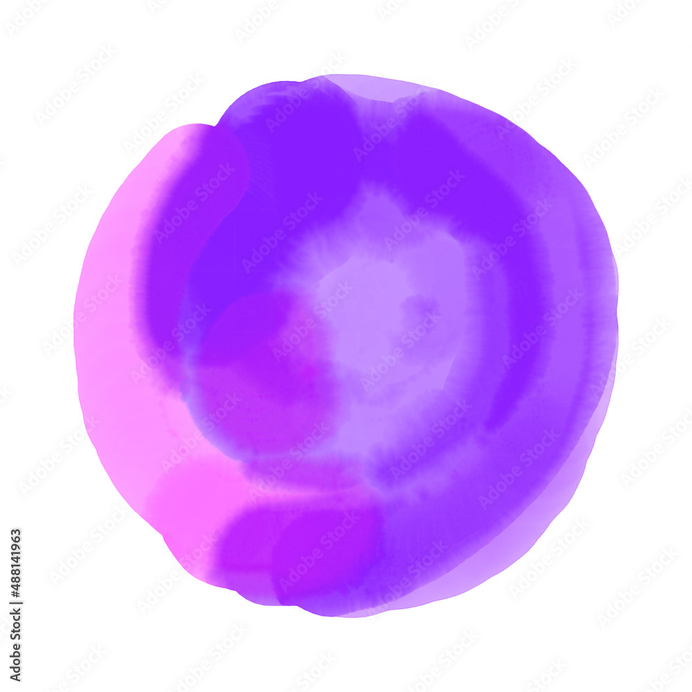Watercolor violet cycle illustration. Stock Illustration | Adobe Stock