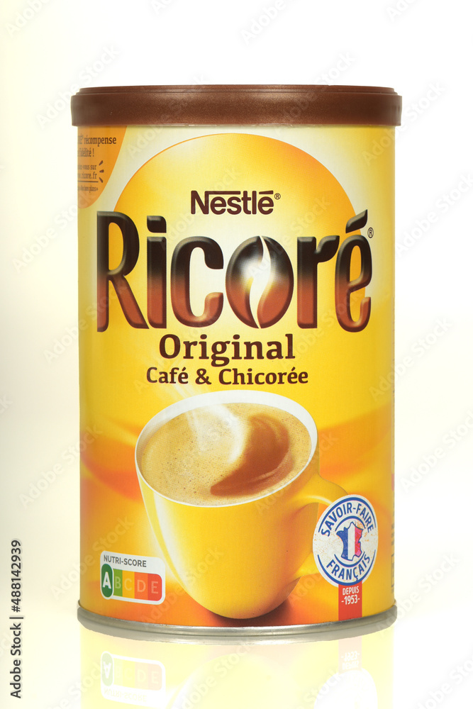 FEBRUARY 2021 - MELUN - FRANCE: view of a pot of Ricoré which is a ...