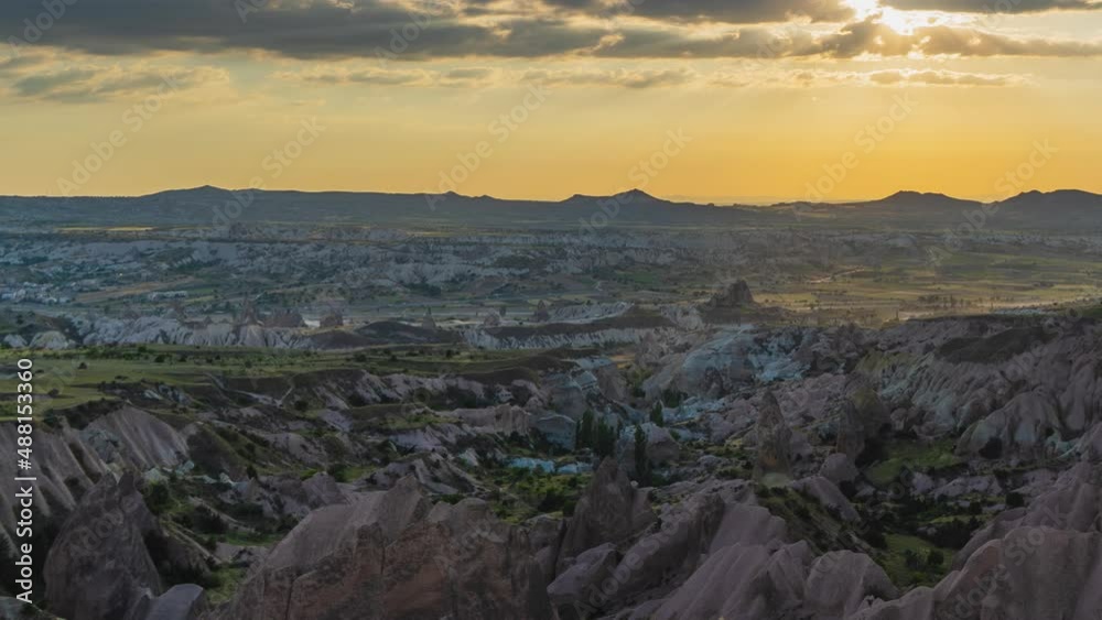 4k video time-lapse of amazing unusual landscape of turkish scenic ...