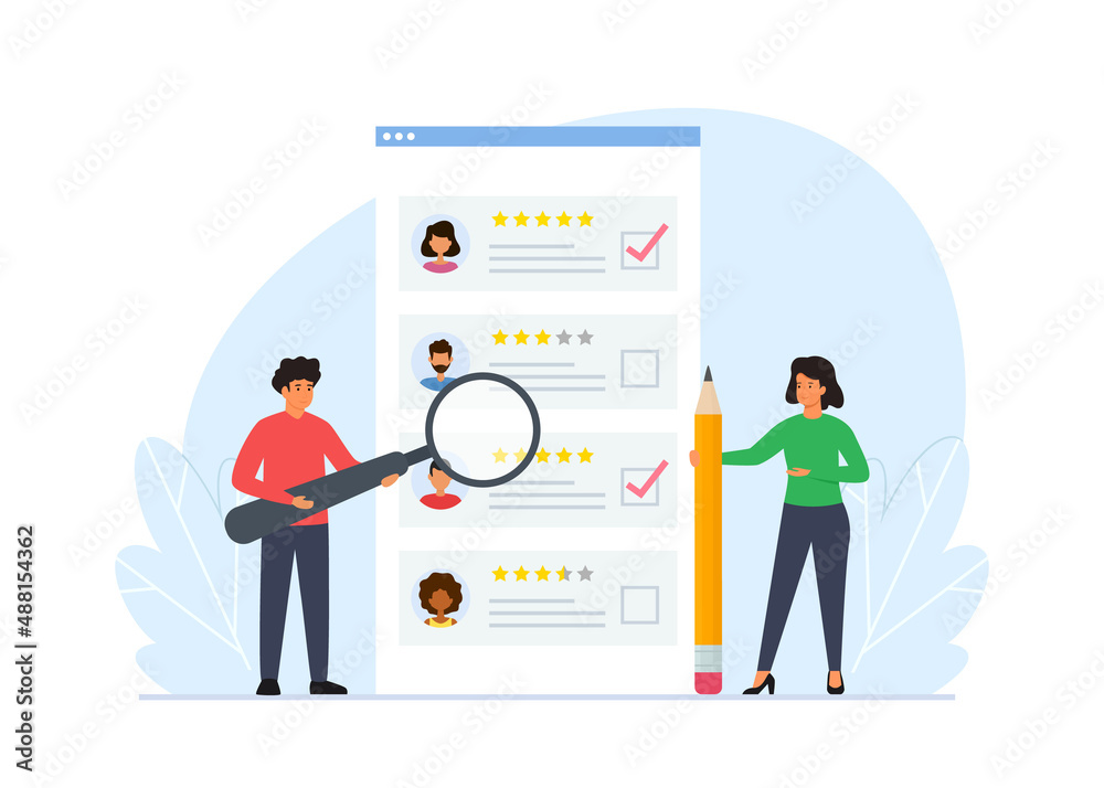 Vector illustration of choice of worker or personnel. Concept of ...