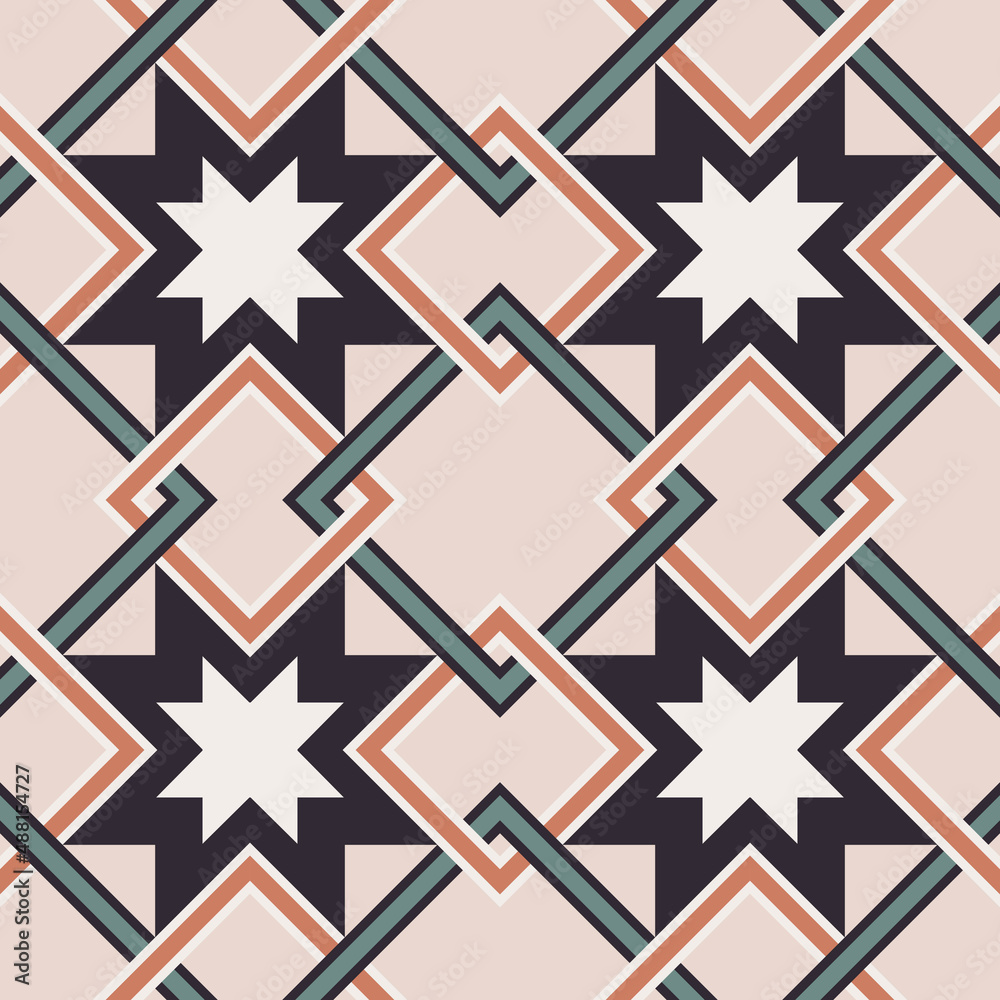 Islamic Geometric Patterns On Fabric