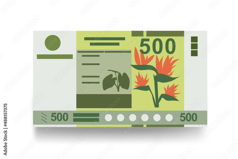 CFP Franc Vector Illustration. French overseas collectivities money set ...