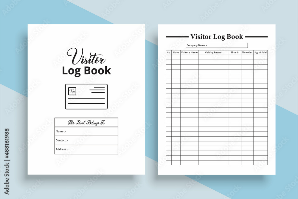 Visitor notebook KDP interior. Visitor timing tracker log book template ...