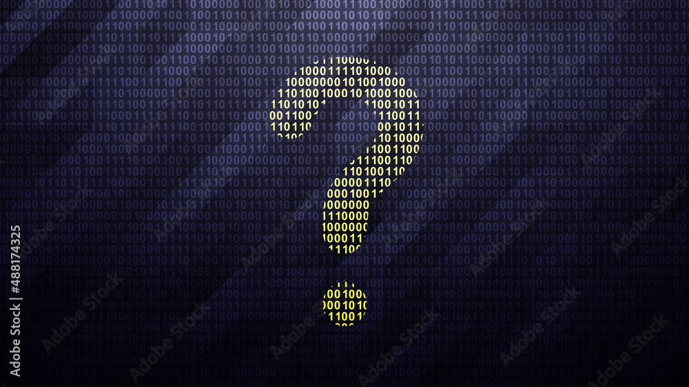 Question mark on binary code ( array of bits ). Illustration. Stock ...