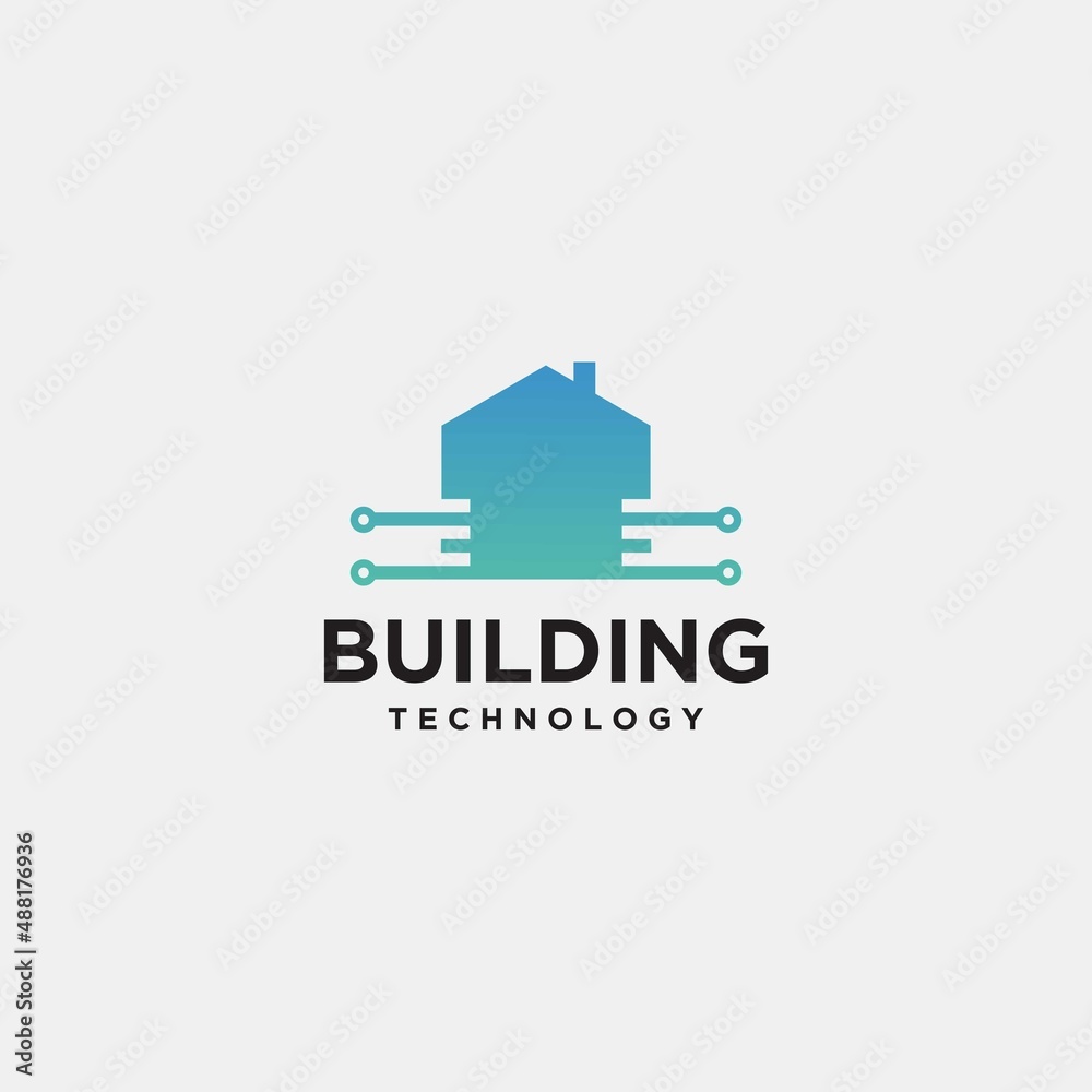 Building technology logo vector design template architech construction ...
