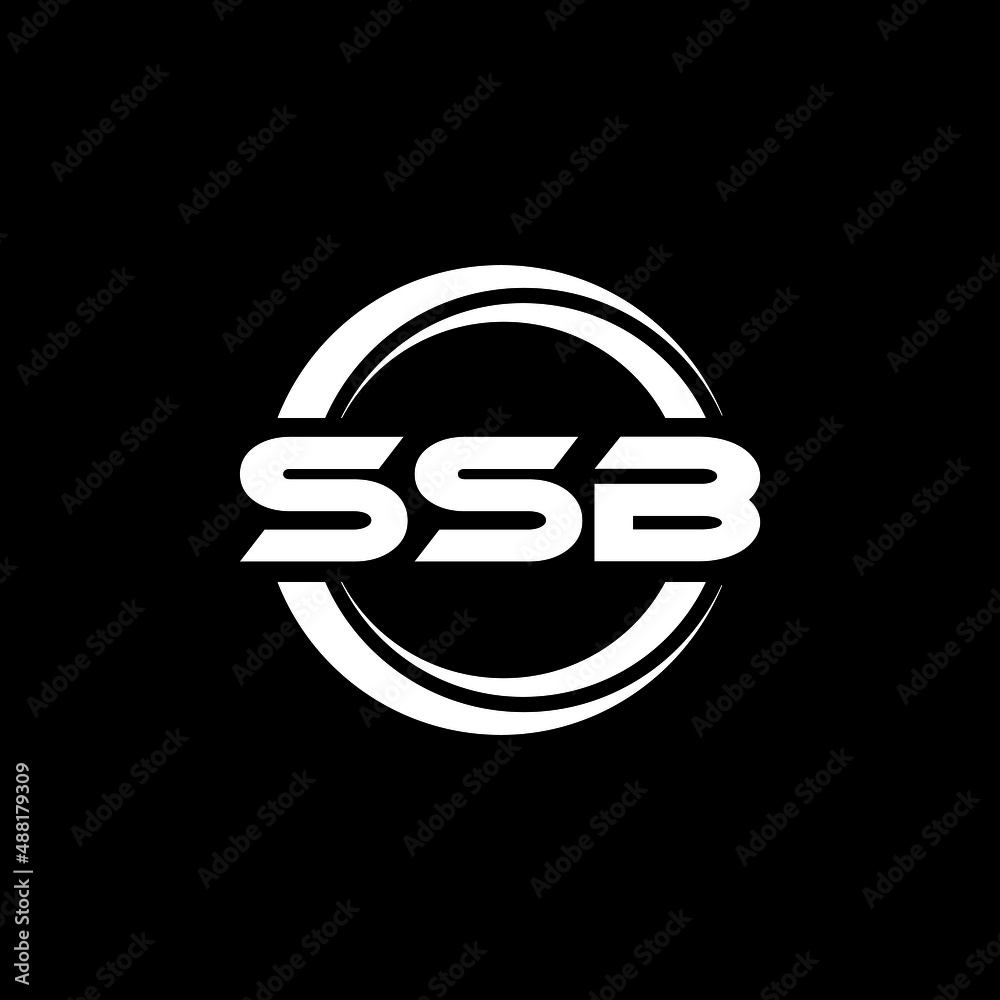 Vecteur Stock SSB letter logo design with black background in ...