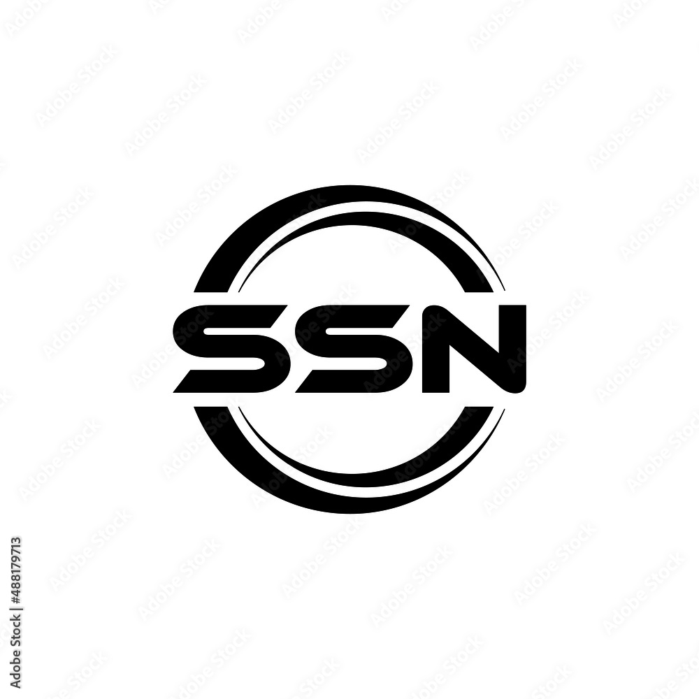 SSN letter logo design with white background in illustrator, vector ...