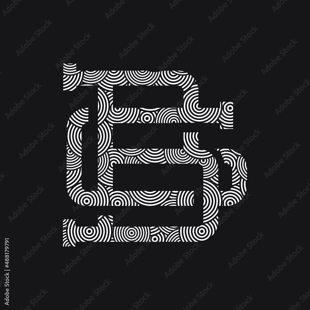 Vintage monogram with pattern inside. Design for logo, decor ...