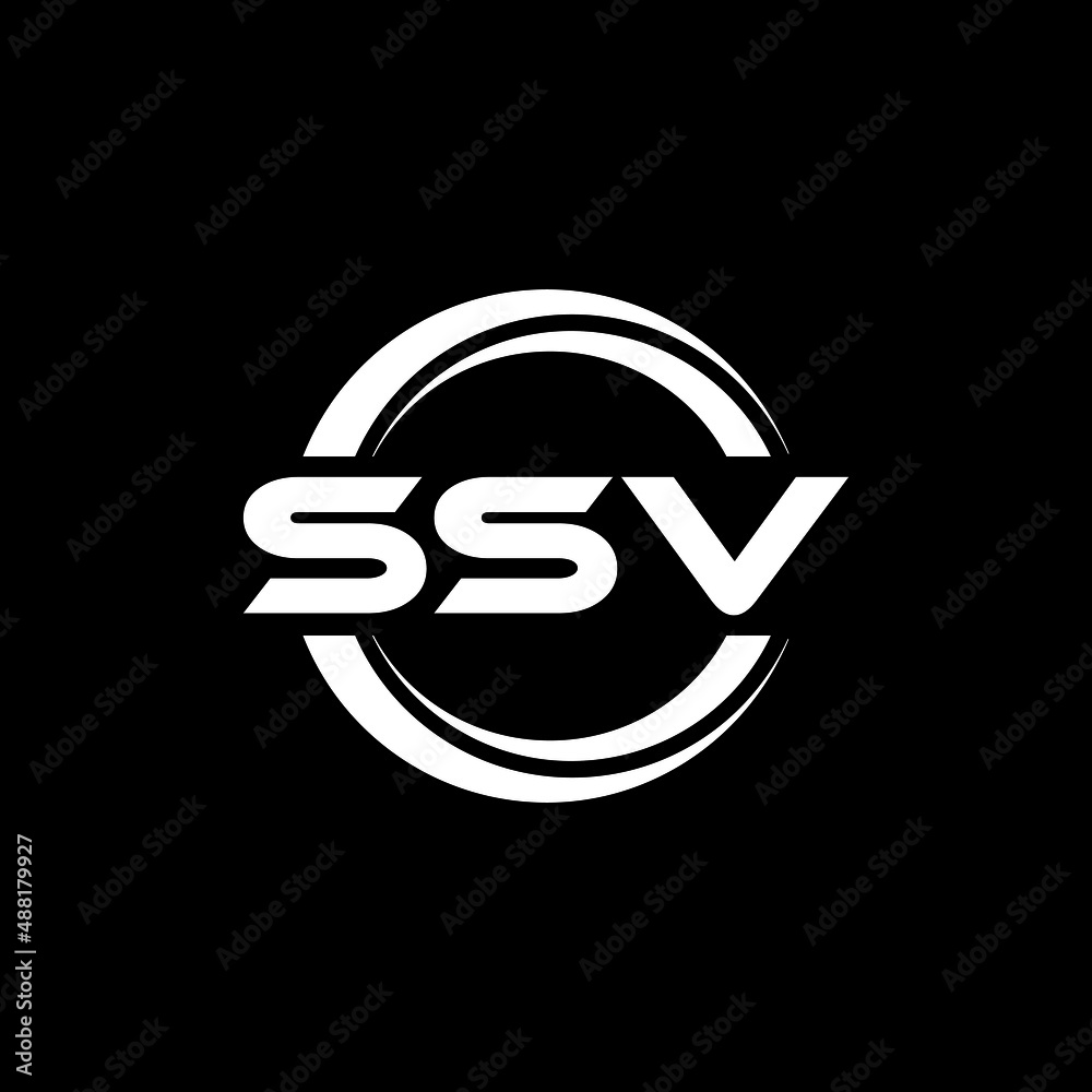 SSV letter logo design with black background in illustrator, vector ...
