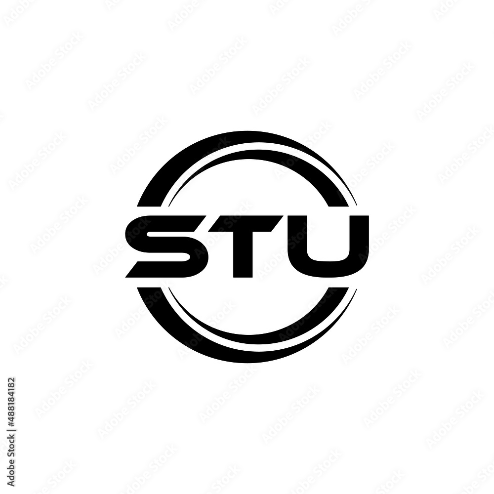 STU letter logo design with white background in illustrator, vector ...