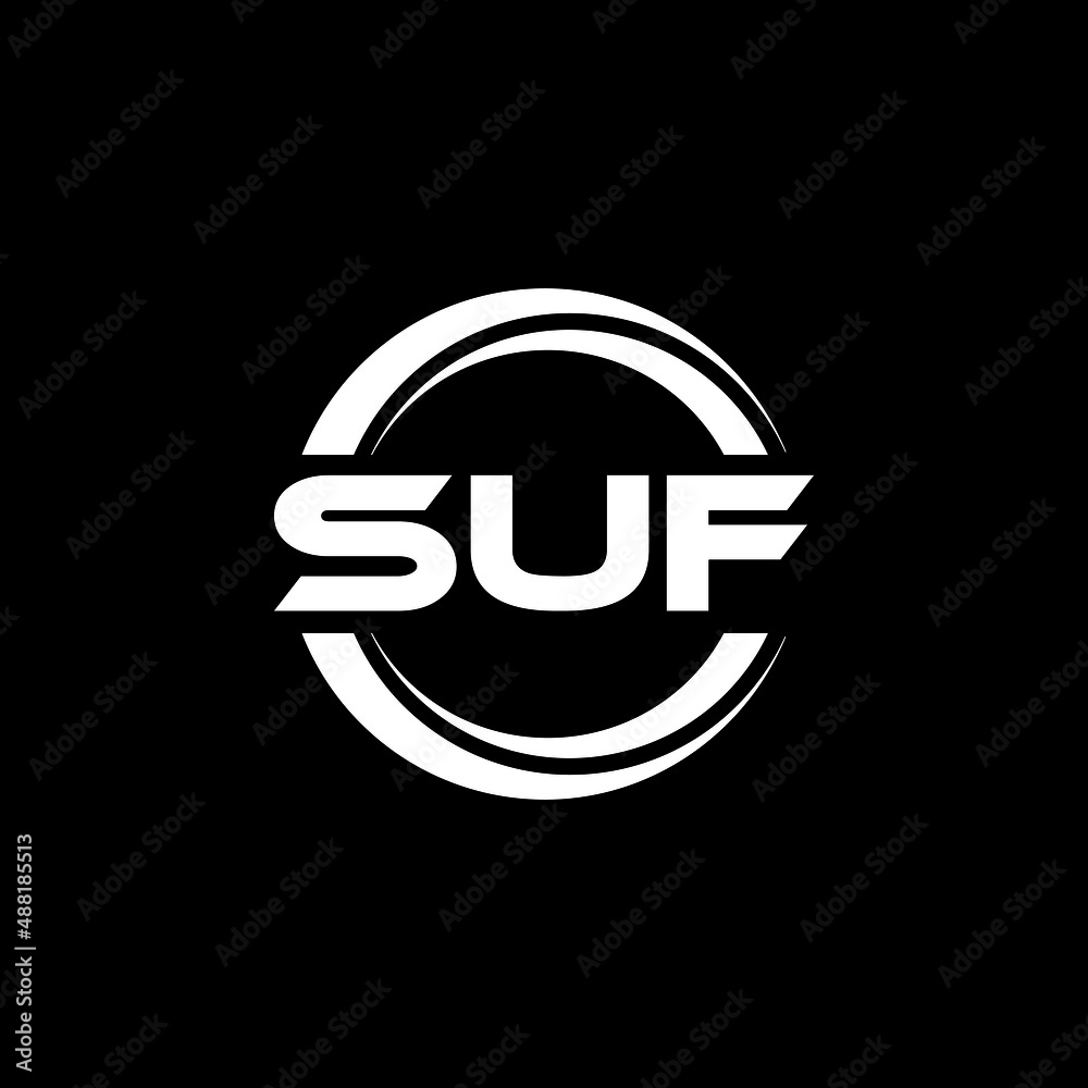 SUFf letter logo design with black background in illustrator, vector ...
