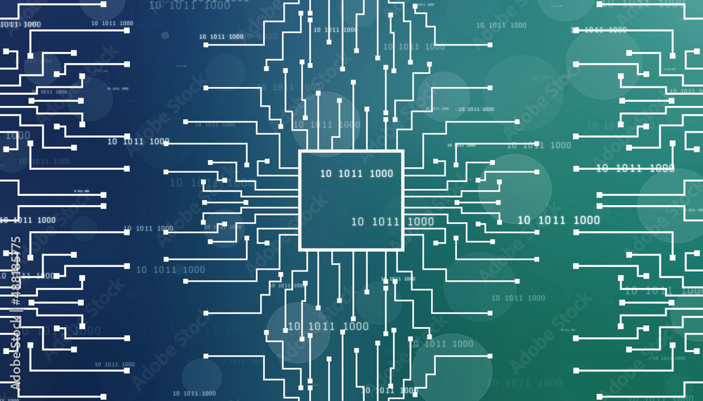 Abstract futuristic circuit board Illustration, Circuit board with ...