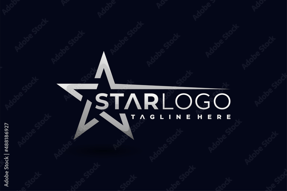 silver star logo, star logo template Stock Vector | Adobe Stock