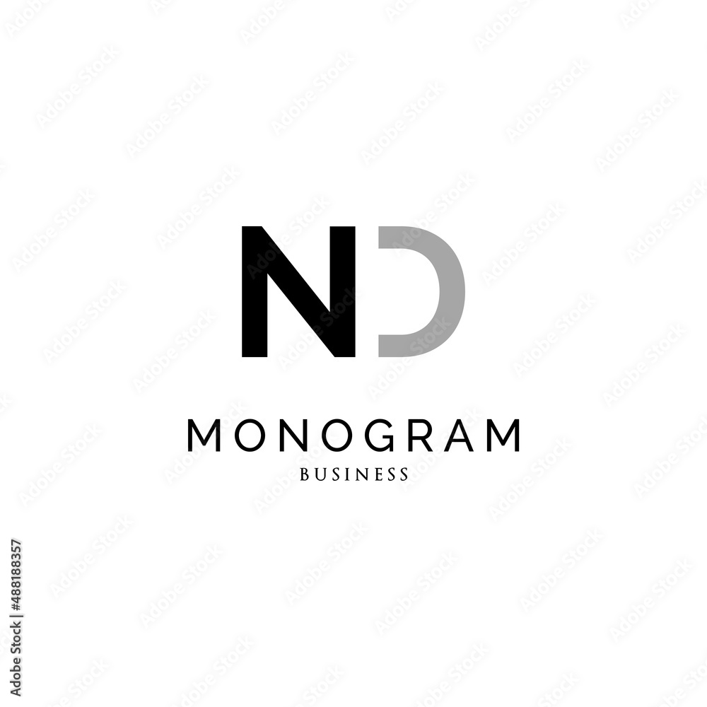 Initial letter ND monogram logo design inspiration Stock Vector | Adobe ...