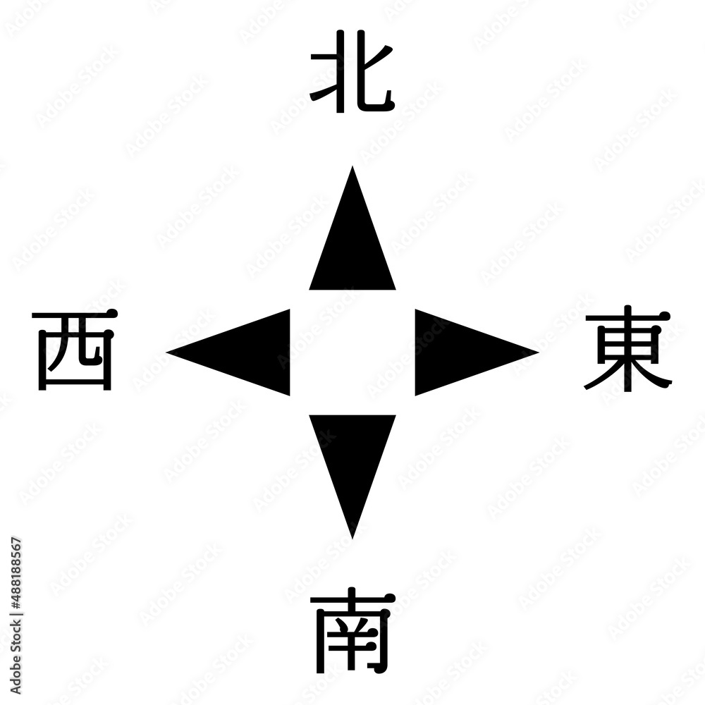 Stockillustratie シンプルで分かりやすい東西南北のマークのイラスト素材 | Adobe Stock