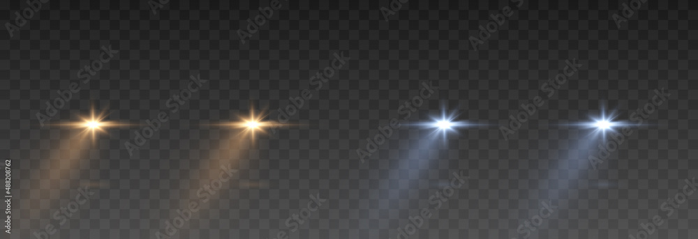 Vector light from headlights PNG. Light from car headlights on an ...