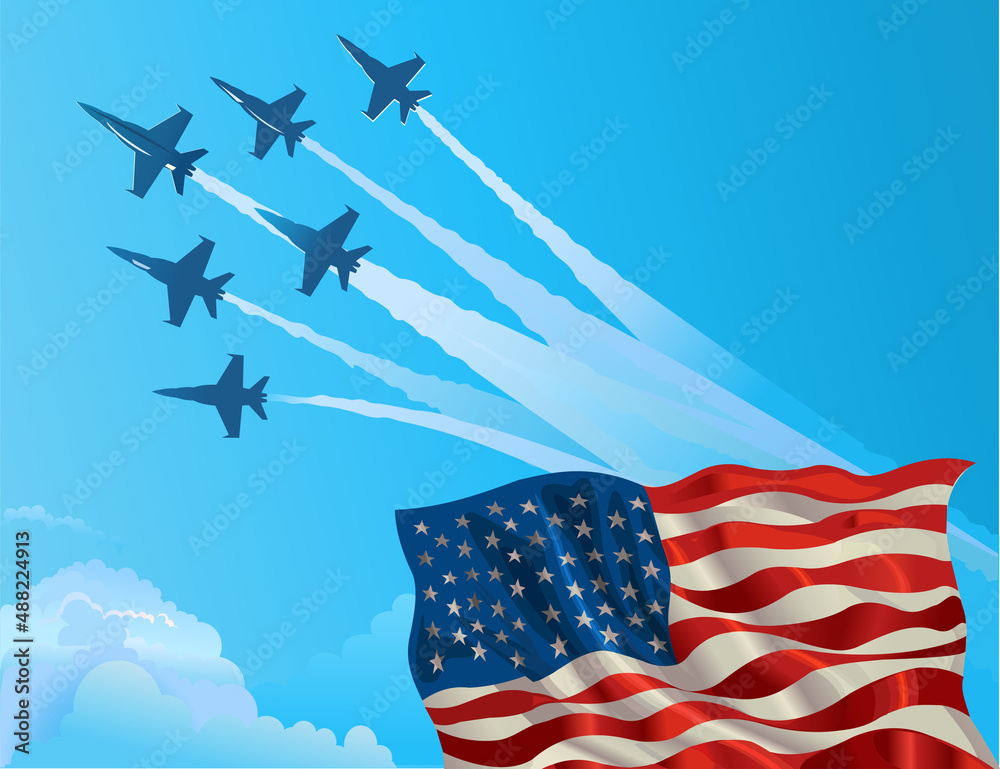 Eagle fighter jet plane taking off during exercise Stock Vector | Adobe ...