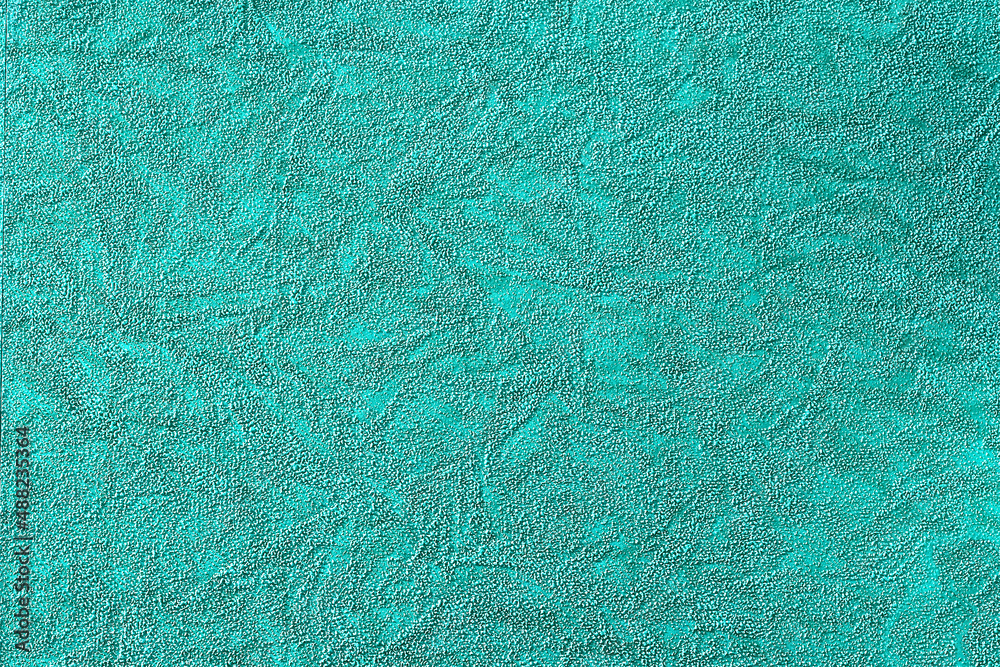 Turquoise background with abstract pattern of various shapes, fabric ...