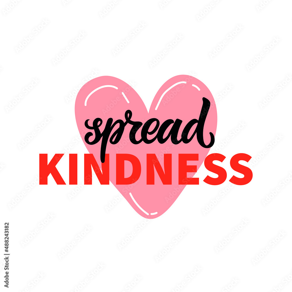 Spread kindness slogan print with pink heart for print, t shirt ...