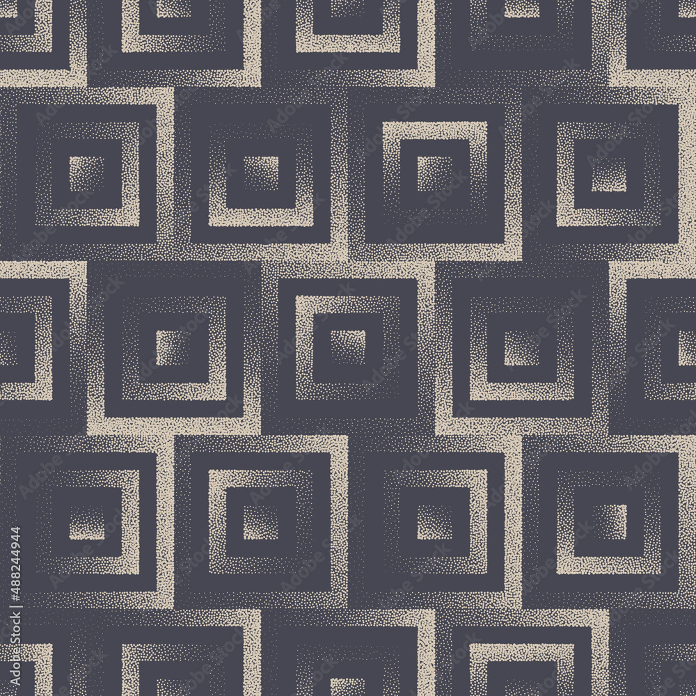 Square Design Seamless Pattern Dotted Vector Retro Art Abstract ...