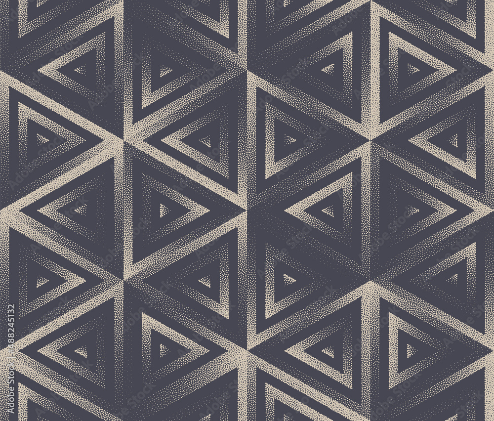 Triangle Design Seamless Pattern Dotted Vector Retro Art Abstract ...