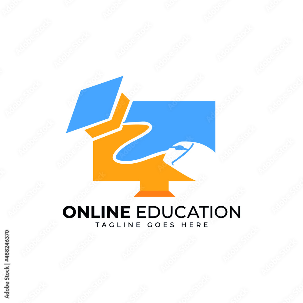 online education logo design template Stock Vector | Adobe Stock