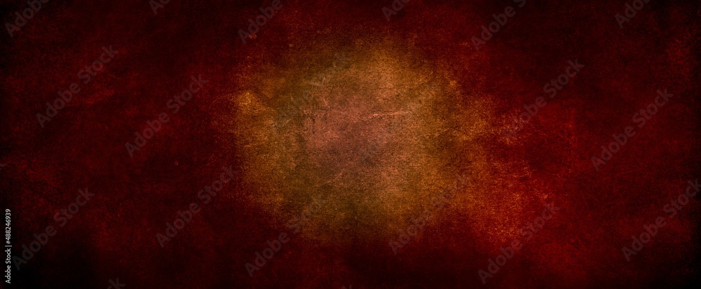 abstract red background with black grunge borders, triangle shapes in ...